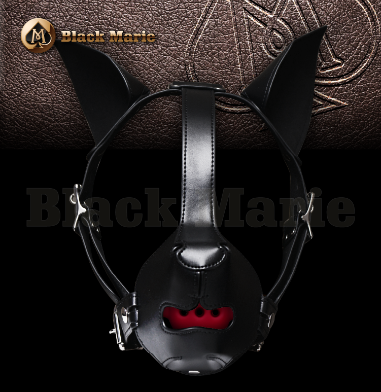 BlackMarie BDSM Genuine Leather Dog Mask K9 High End Stomach Tune Cosplay Mask - BulkChinese.com ...