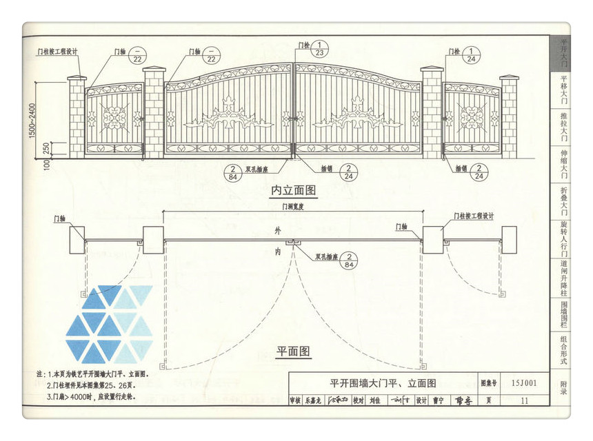 15j001大门图集第40页,15j001大门图集第8页,15j001图集大门(第11页)_大山谷图库