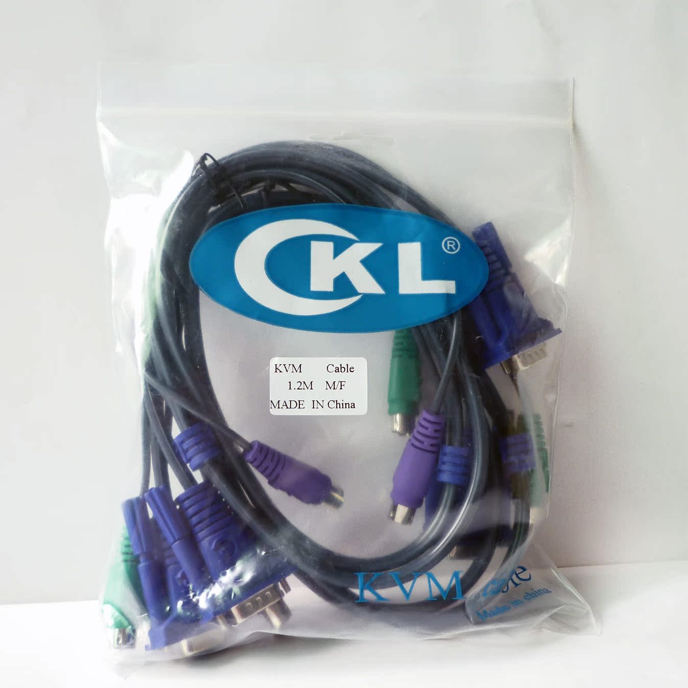 CKL KVM线 1.2米 KVM切换器专用三并线M /F 公对母 PS2 vga线 - 数码批发网