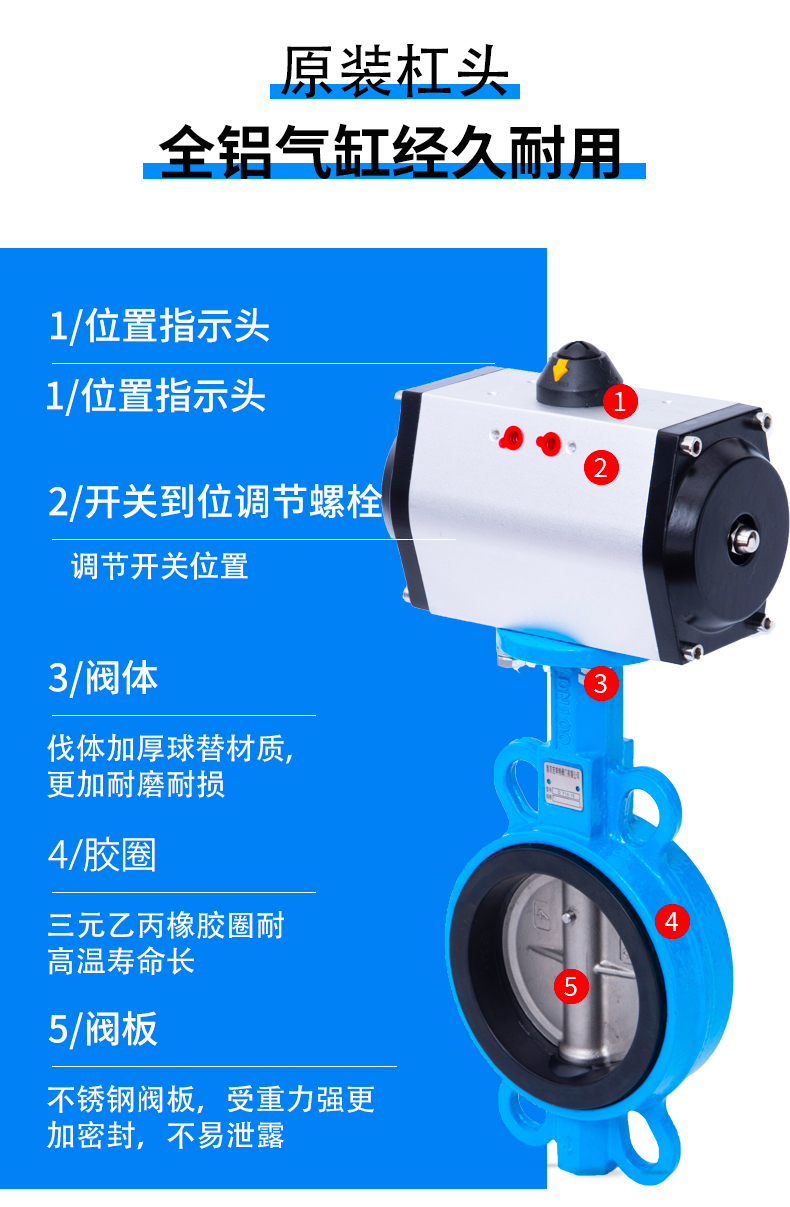 Pneumatic butterfly valve pneumatic valve D671X pneumatic wafer butterfly valve ball mill ...