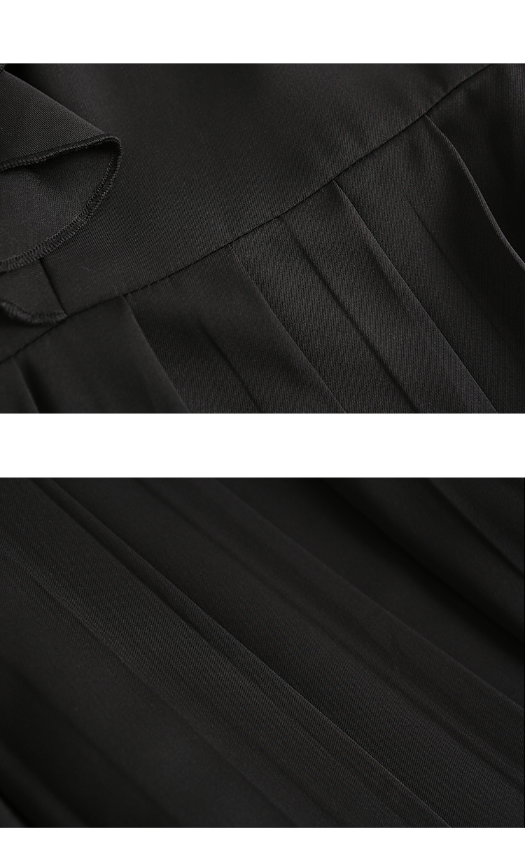 Large size women's fat mm2023 new slim autumn vintage temperament wood ear design lace-up dress ...