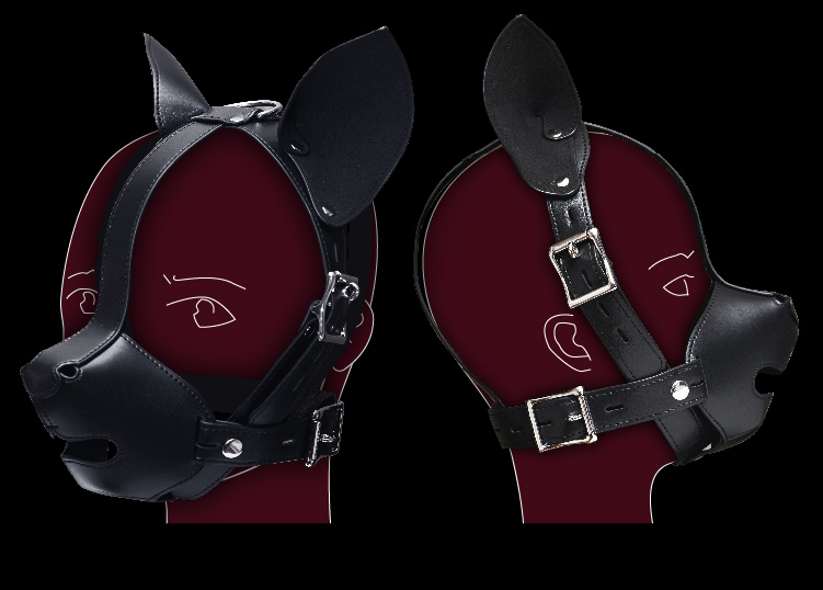 BlackMarie BDSM Genuine Leather Dog Mask K9 High End Stomach Tune Cosplay Mask - BulkChinese.com ...