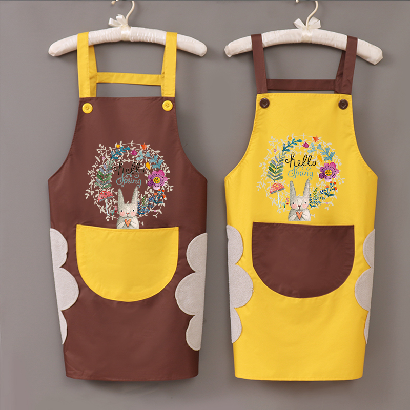 韩版时尚防水防油厨房围裙北欧大人做饭罩衣围裙