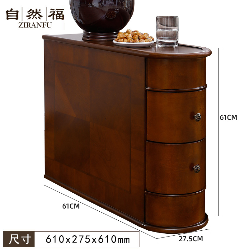 新品品沙发边柜侧储物柜美式全实木角几边桌客厅约夹缝柜沙发边几_虎窝淘