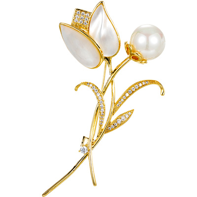 仿珍珠防走光扣西装胸针可爱日系