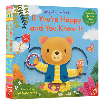 英文原版 If You're Happy and You Know It 纸板操作书 Sing Along With Me 欧美经典儿歌 欢唱童谣 幼儿启蒙 亲子互动 送音频