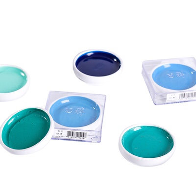 日本进口吉祥铁钵颜彩青绿山水国画工笔写意头三石青绿固体水彩中国画颜料初学者美术用品姜思序堂