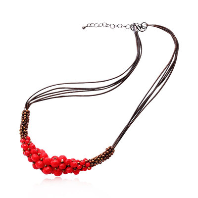 原创手工串珠新款水晶包邮毛衣链