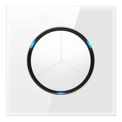 钢化玻璃白色五孔轻奢开关插座