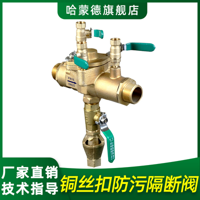 黄铜防污隔断阀DFQ2TX丝扣螺纹丝口倒流防止器DN15 20 25 32 40 5