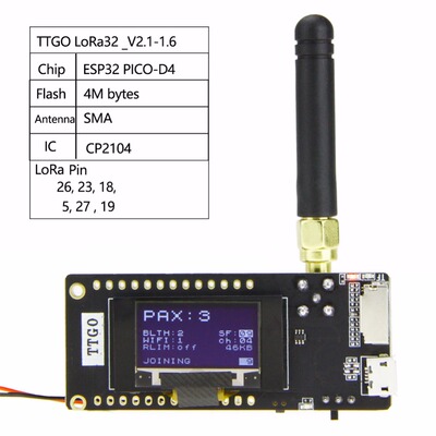 TTGO LoRa32 V2.1 ESP32 OLED 0.96寸蓝牙WIFI无线模块SMA IP5306
