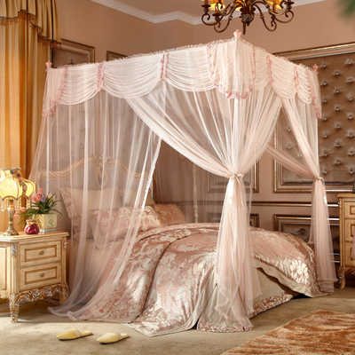 自然风 落地三开门蚊帐 加高加密欧式方顶公主蚊帐1.5/1.8/2米床