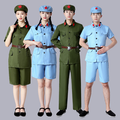 速发成人儿童红军演出服话八路军新四军装剧表演服解放军抗战服装