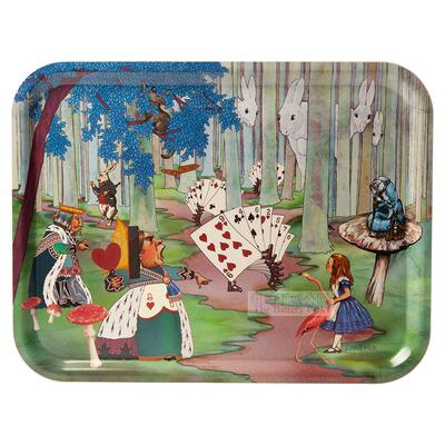 纽约下城公园进口爱丽丝梦游仙境白桦木托盘茶盘果盘43x33