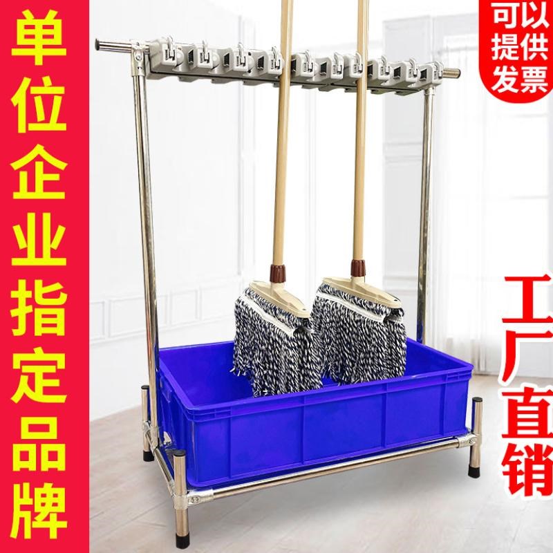 清洁免打孔置物架工具车扫把室外酒店工厂收纳车不锈钢。拖把整理