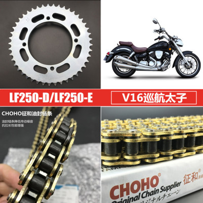 适用力帆V缸巡航太子LF250-D/V16套链前后牙盘大小飞链轮油封链条