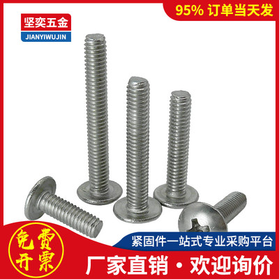 304不锈钢大扁头机丝M2M2.5十字槽大扁头机螺钉 蘑菇头螺丝M3M4M5
