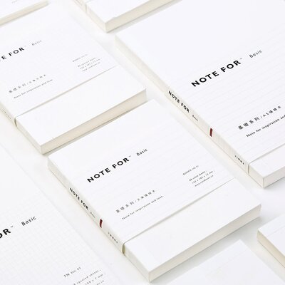 NOTE FOR基础通用A5A6内芯替芯手账本定页内页笔记本简约方格空白