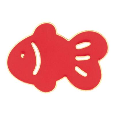 卡通金属徽章红色小锦鲤胸针