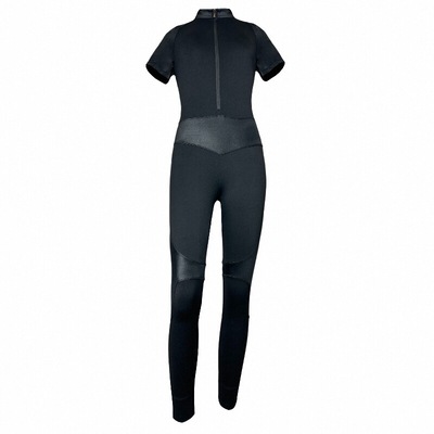 ZASUWA半拉链连体衣紧身连体长裤女紧身短袖衣运动健身紧身