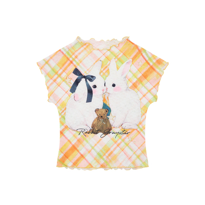 2026新款美式兔子飞袖紧身T恤