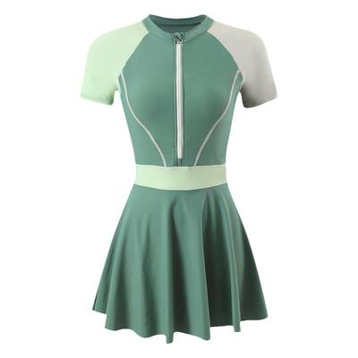 连体泳衣裙式泡温泉保守显瘦遮肚