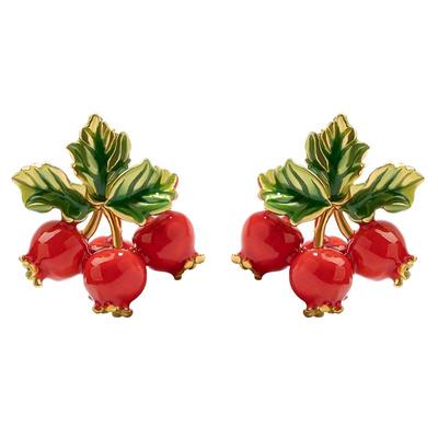 JuicyGrape山楂红色浆果耳钉