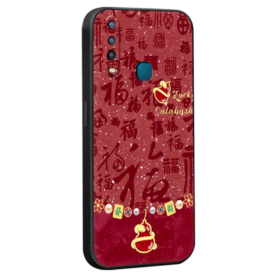 luckrider适用于vivoy3s手机壳y3新中式v1901a保护套软v1901t新款防摔u3x高级感v1928a荷花彩绘v1928t文字寓