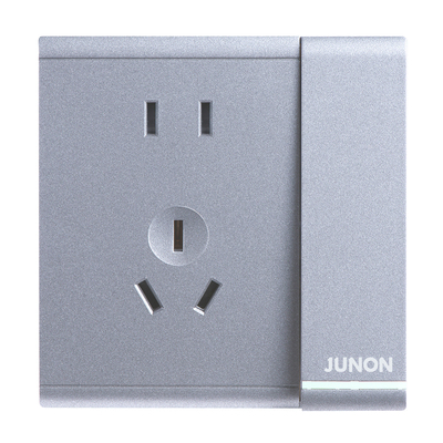 俊朗10A哑砂灰五孔10年开关插座