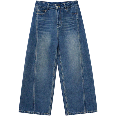 333sss chao爱的牛仔裤！显瘦分割线！秋复古直筒阔腿裤拖地裤女