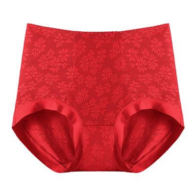 千奈美女士内裤高腰桑蚕丝抗菌收腹25新款大码女生妈妈三角裤头