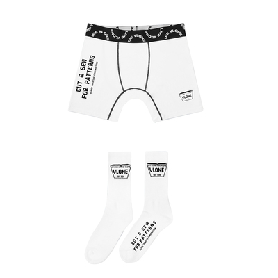 VLONE LVDV 送男友文字标语 创意印花平角内裤-白