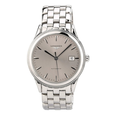 9.8新Longines/浪琴军旗系列自动机械机芯男士手表银色表盘送礼物