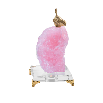 私藏粉水晶！黄铜《粉晶栖雀》