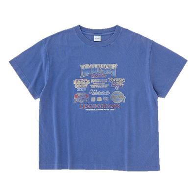 MOUSSY 夏季新品美式复古风印花做旧短袖T恤女010ISQ90-6851