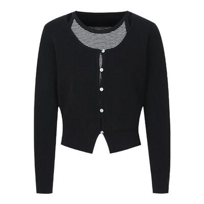 GCRUES条纹两件套毛衫