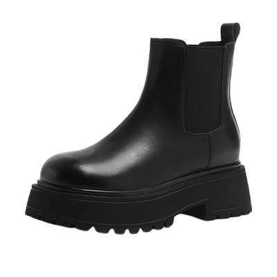 骆驼厚底切尔西靴马丁靴女短靴