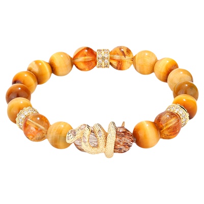 天然黄水晶黄塔晶手链本命年