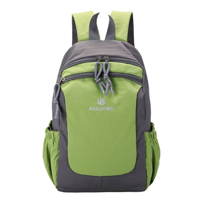 休闲简约风户外双肩包男女通用中小号轻便背包撞色登山旅游小布包