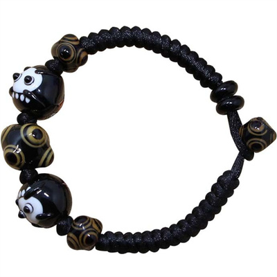 手工编织琉璃达摩手链情侣款