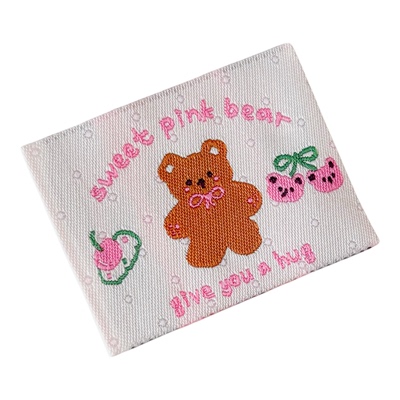 小熊布标彩色织唛手工diy辅料