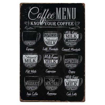 美式复古做旧厨房咖啡装饰画铁皮