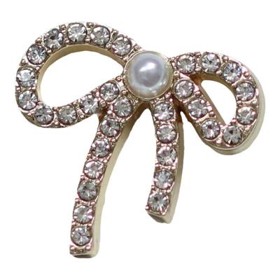 蝴蝶结纽扣镶钻珍珠扣子女西装扣