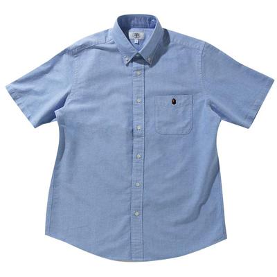 bape猿人刺绣徽章纯色短袖衬衫