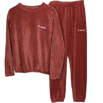 女珊瑚绒法兰绒睡衣套装女加厚绒