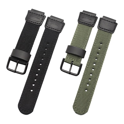 适配卡西欧森林人Forester尼龙表带FT-500W皮革拼接尼龙19mm帆布