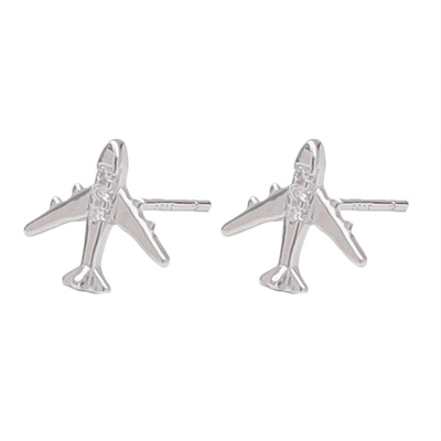 fourpin镶钻小飞机925高级感耳钉