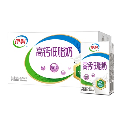 高钙低脂牛奶伊利整箱