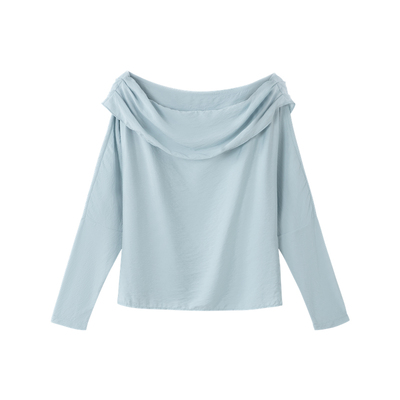 “春日信笺”气质一字肩长袖衬衫