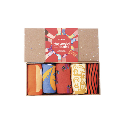 食贫道Unclepie 五大洲主题袜子礼盒彩色原创潮袜棉男女中筒外穿